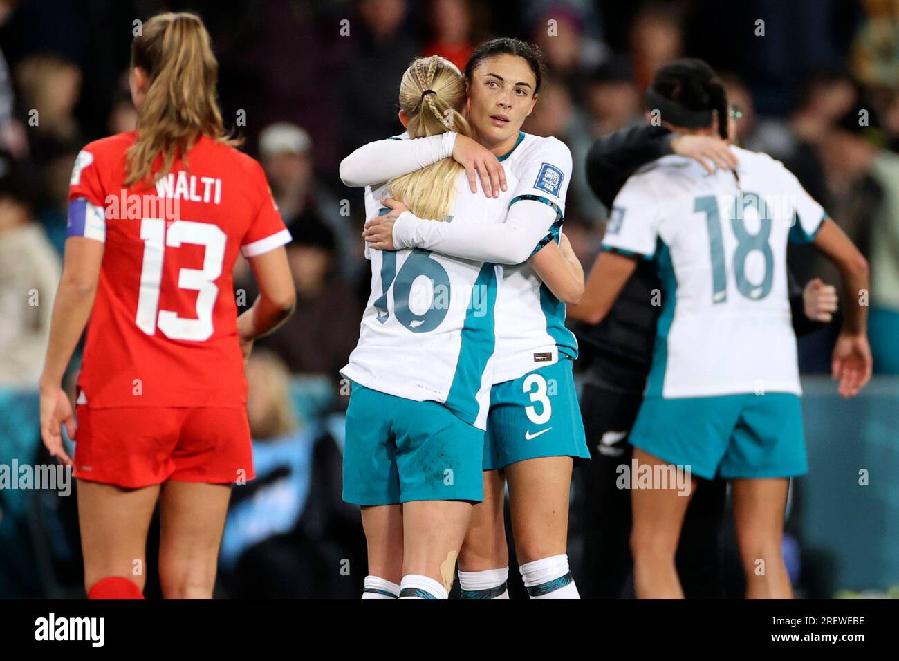 New Zealand's Claudia Bunge, right, and New Zealand's Jacqui Hand ...