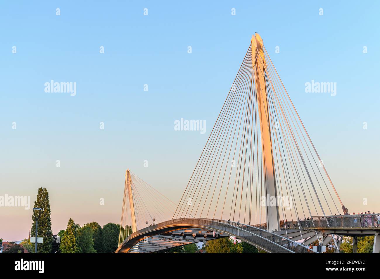 The Deux-Rives footbridge between Germany and France in Kehl and ...