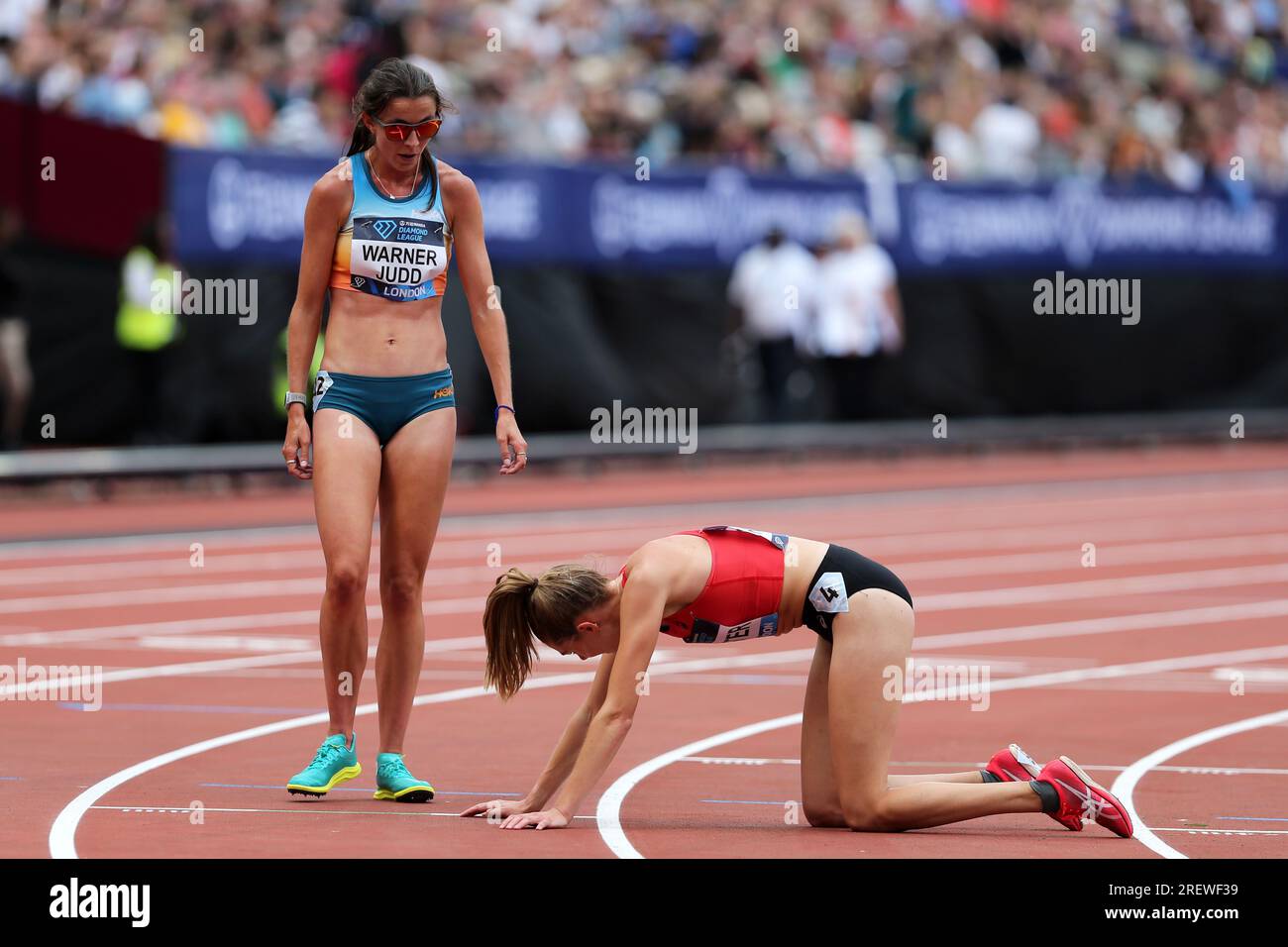 Maureen KOSTER (Netherlands, Holland), Jessica WARNER-JUDD (Great Britain) exhausted after ...