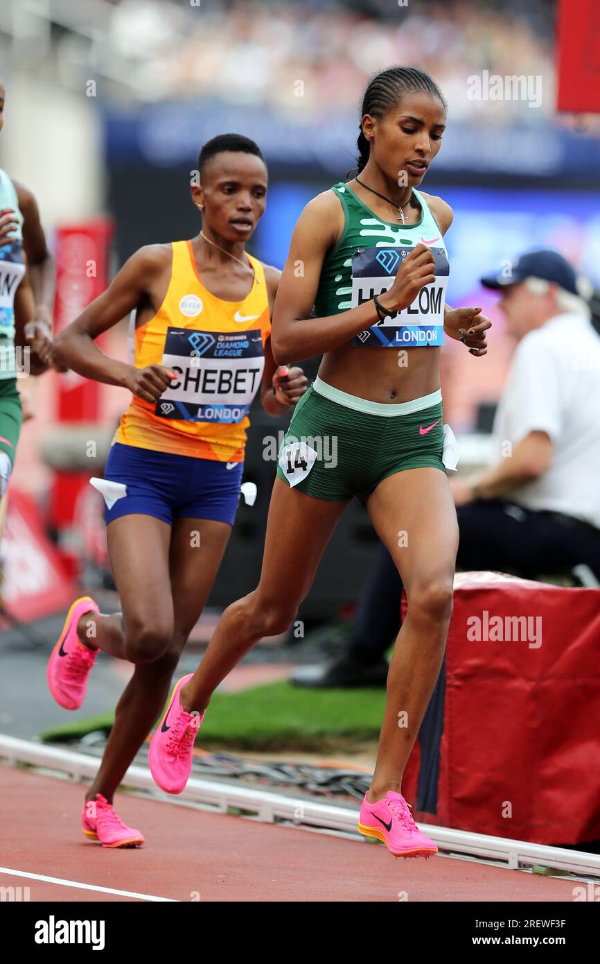 Birke HAYLOM (Ethiopia), Beatrice CHEBET (Kenya) competing in the Women ...