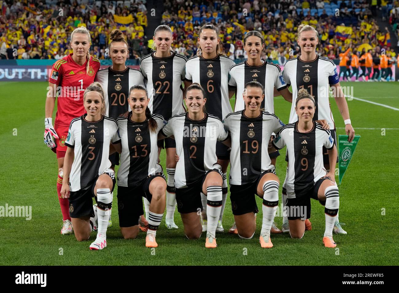 German squad pose before the Women's World Cup Group H soccer match ...