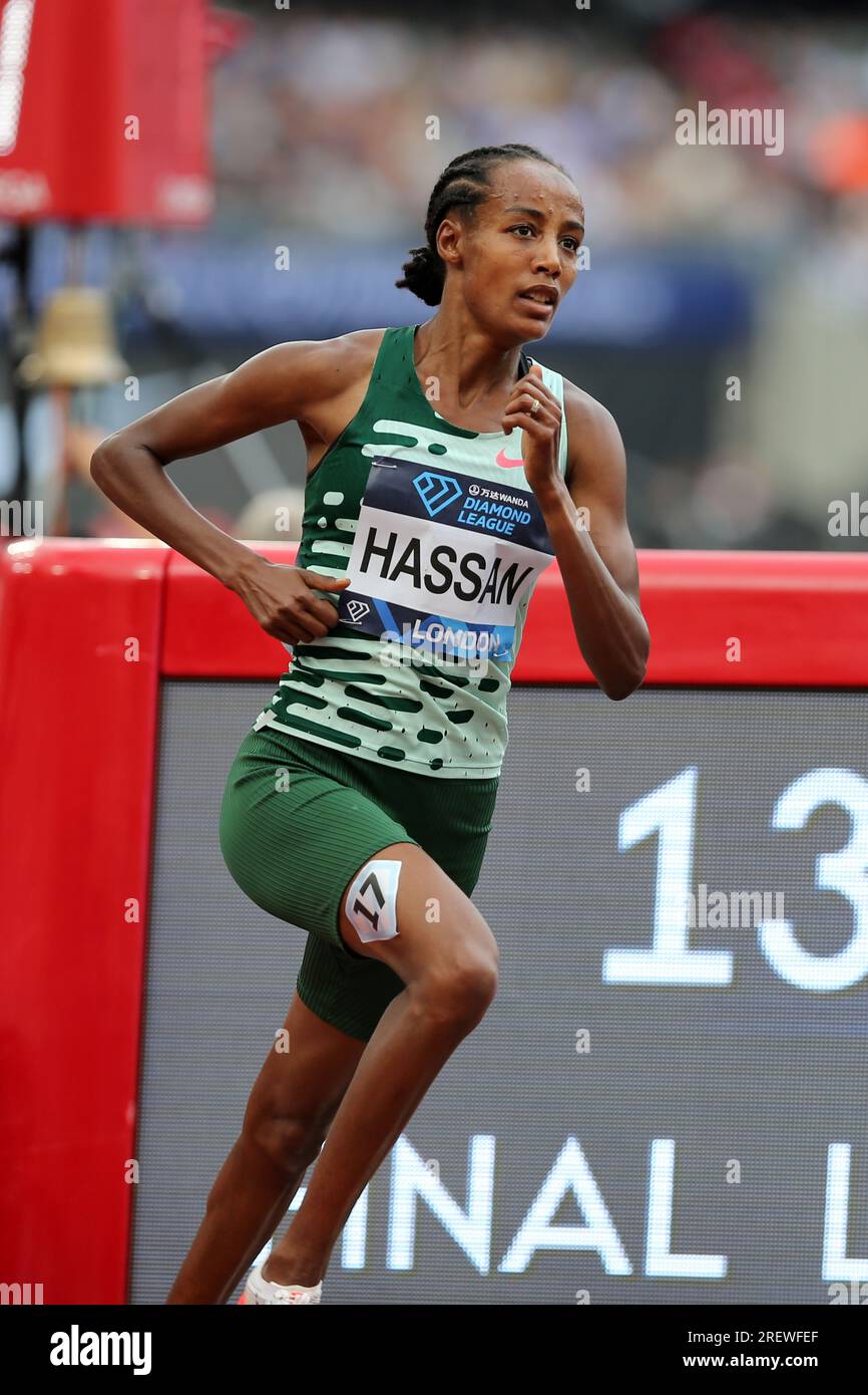 Sifan HASSAN (Netherlands, Holland) competing in the Women's 5000m Final at the 2023, IAAF ...