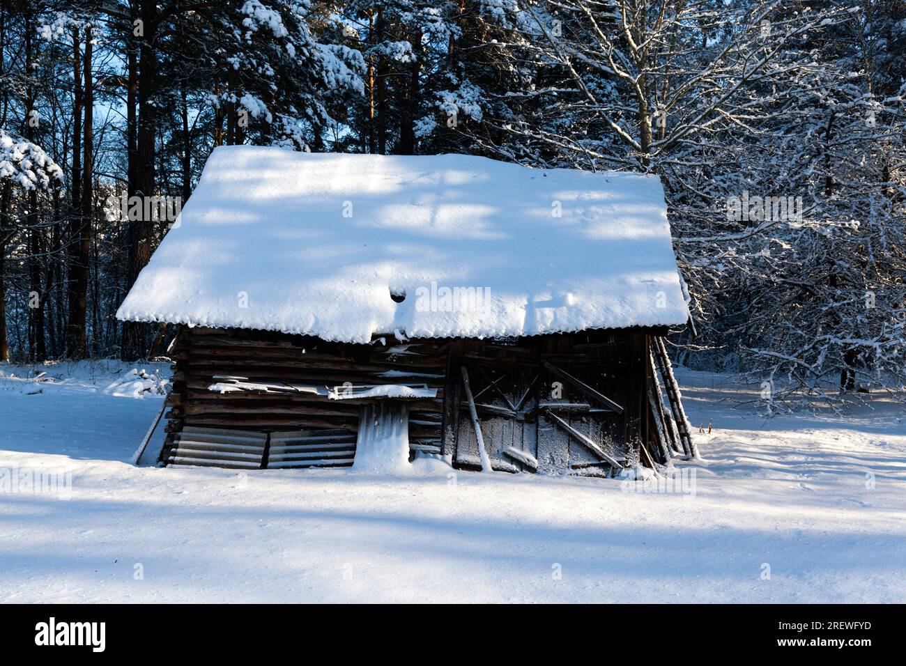 old structure in the countryside village for storing things and keeping ...