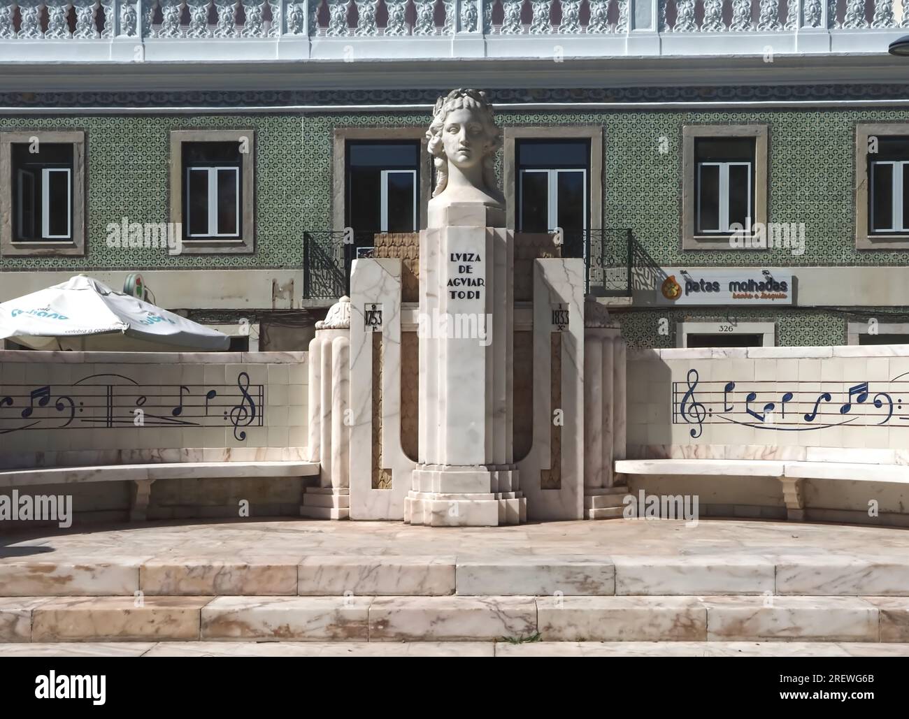 Sculpture of the famous portuguese opera singer Luisa Todi in Setubal ...