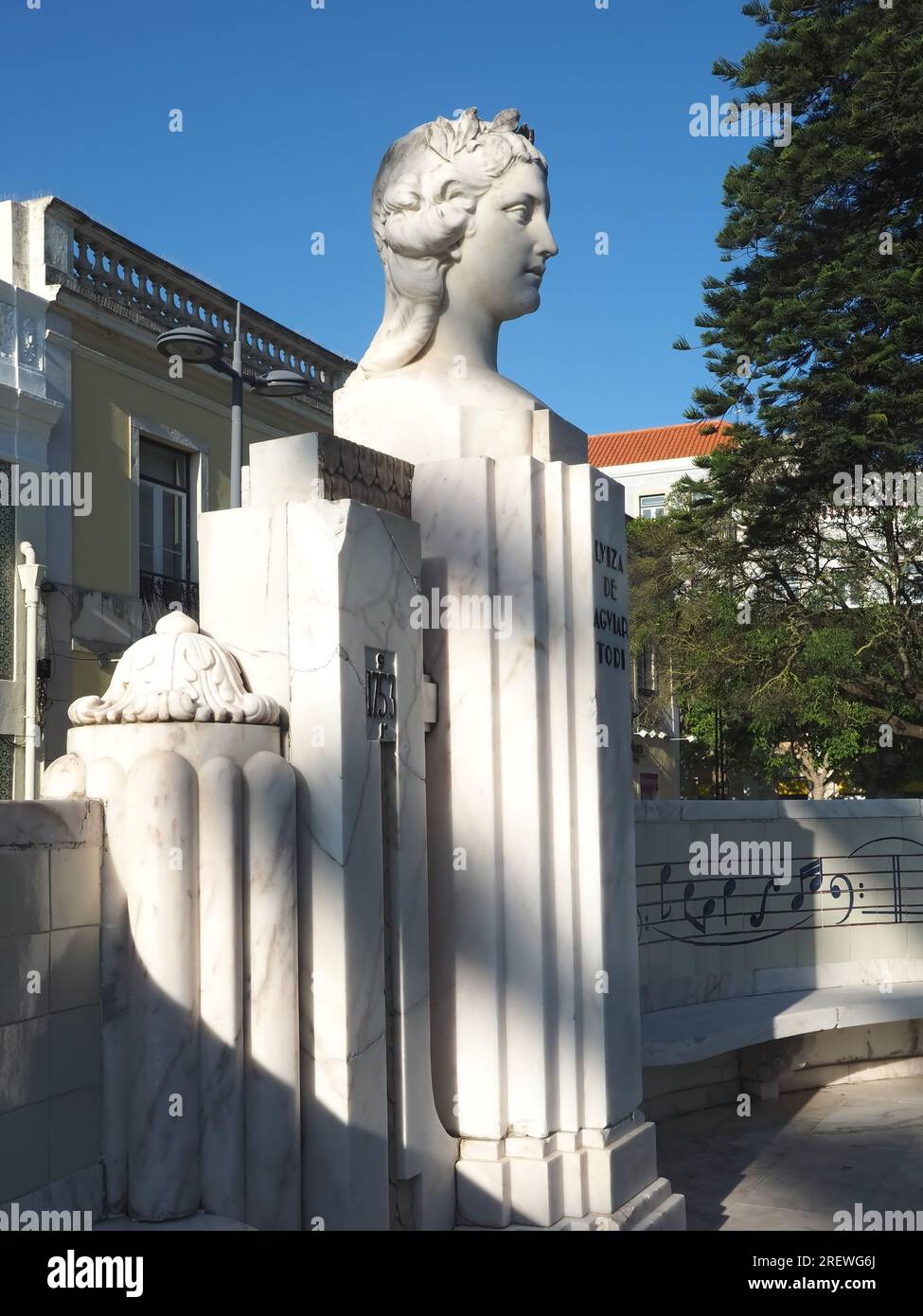 Sculpture of the famous portuguese opera singer Luisa Todi in Setubal ...