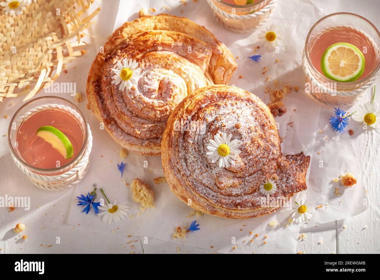Sweet and homemade yeast cake simple dessert in Poland. Butter cake ...
