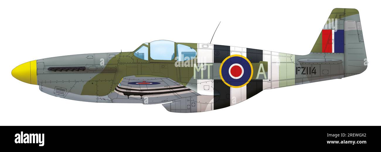 North American Mustang Mk III (FZ114, MT-A) of the 122nd Squadron RAF ...