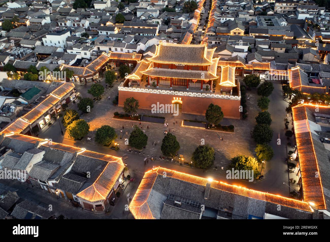 Buildings and landscapes. Photo in Weishan, Yunnan, China Stock Photo ...