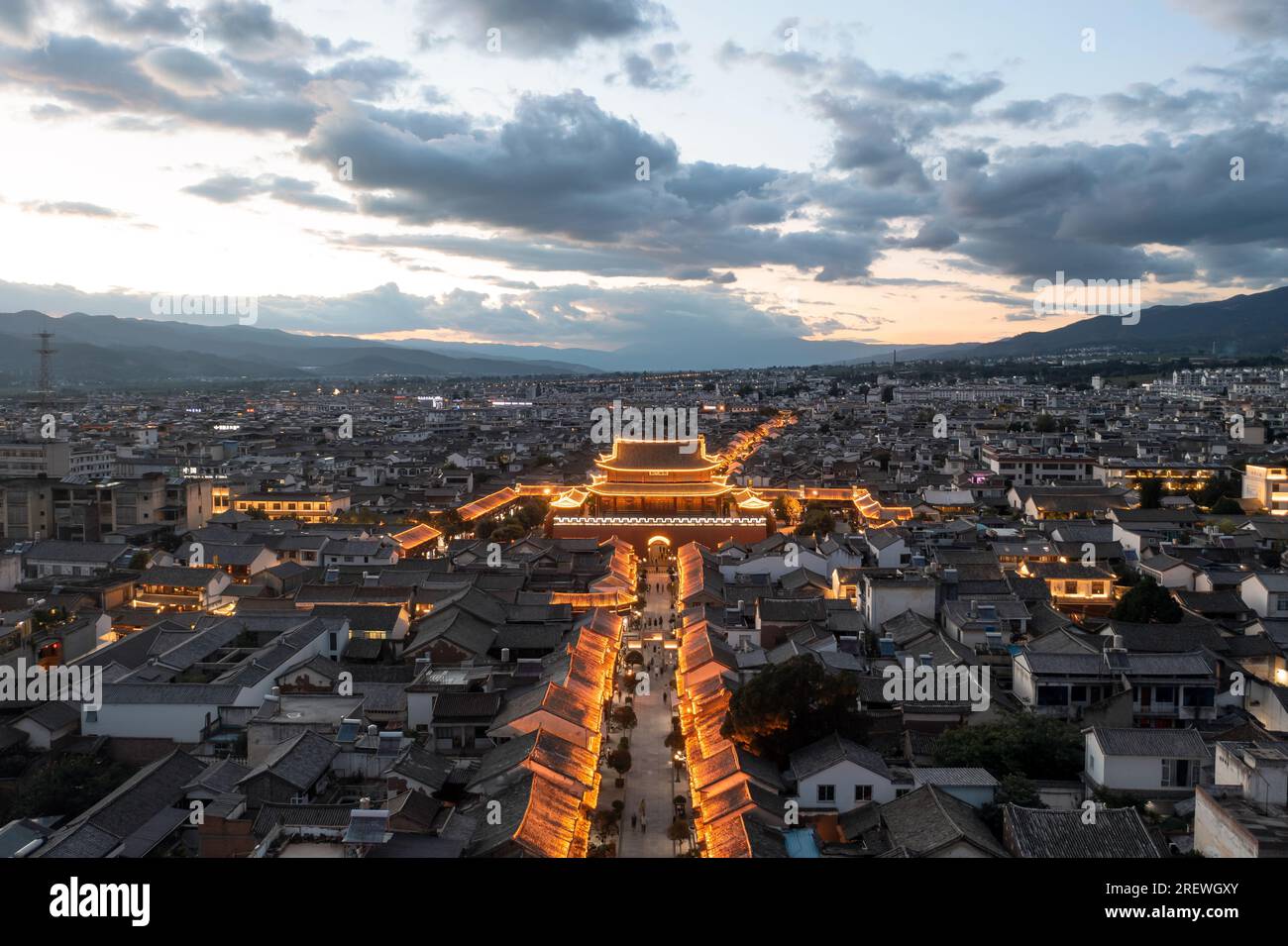 Buildings and landscapes. Photo in Weishan, Yunnan, China Stock Photo ...
