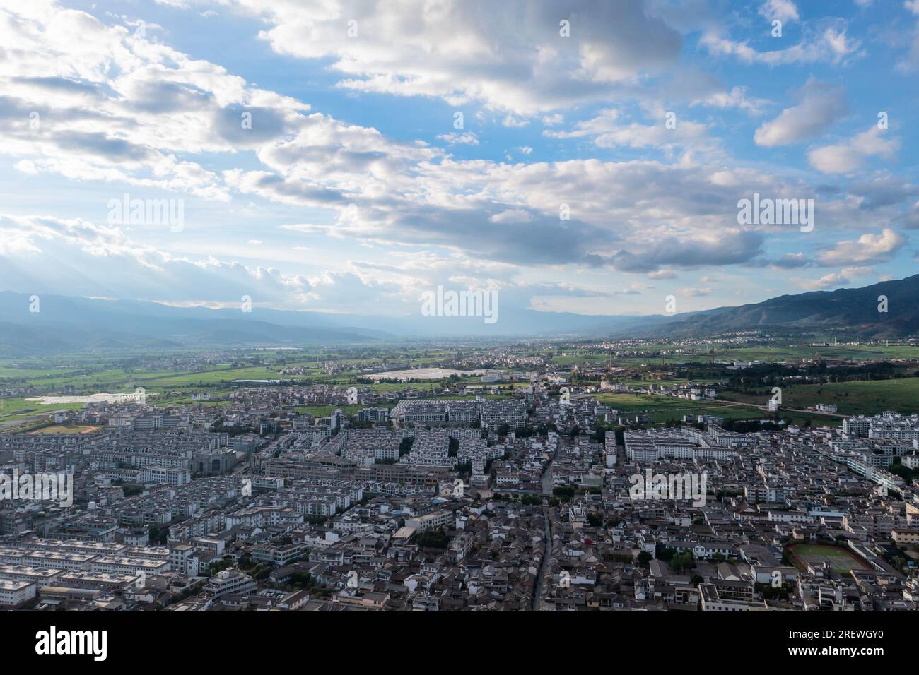 Buildings and landscapes. Photo in Weishan, Yunnan, China Stock Photo ...