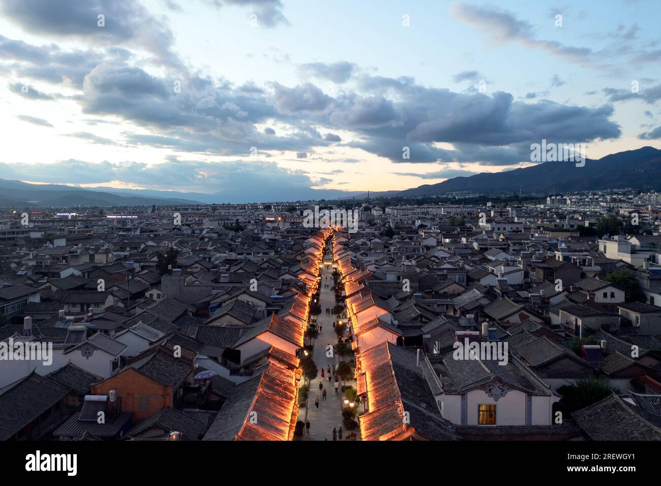 Buildings and landscapes. Photo in Weishan, Yunnan, China Stock Photo ...