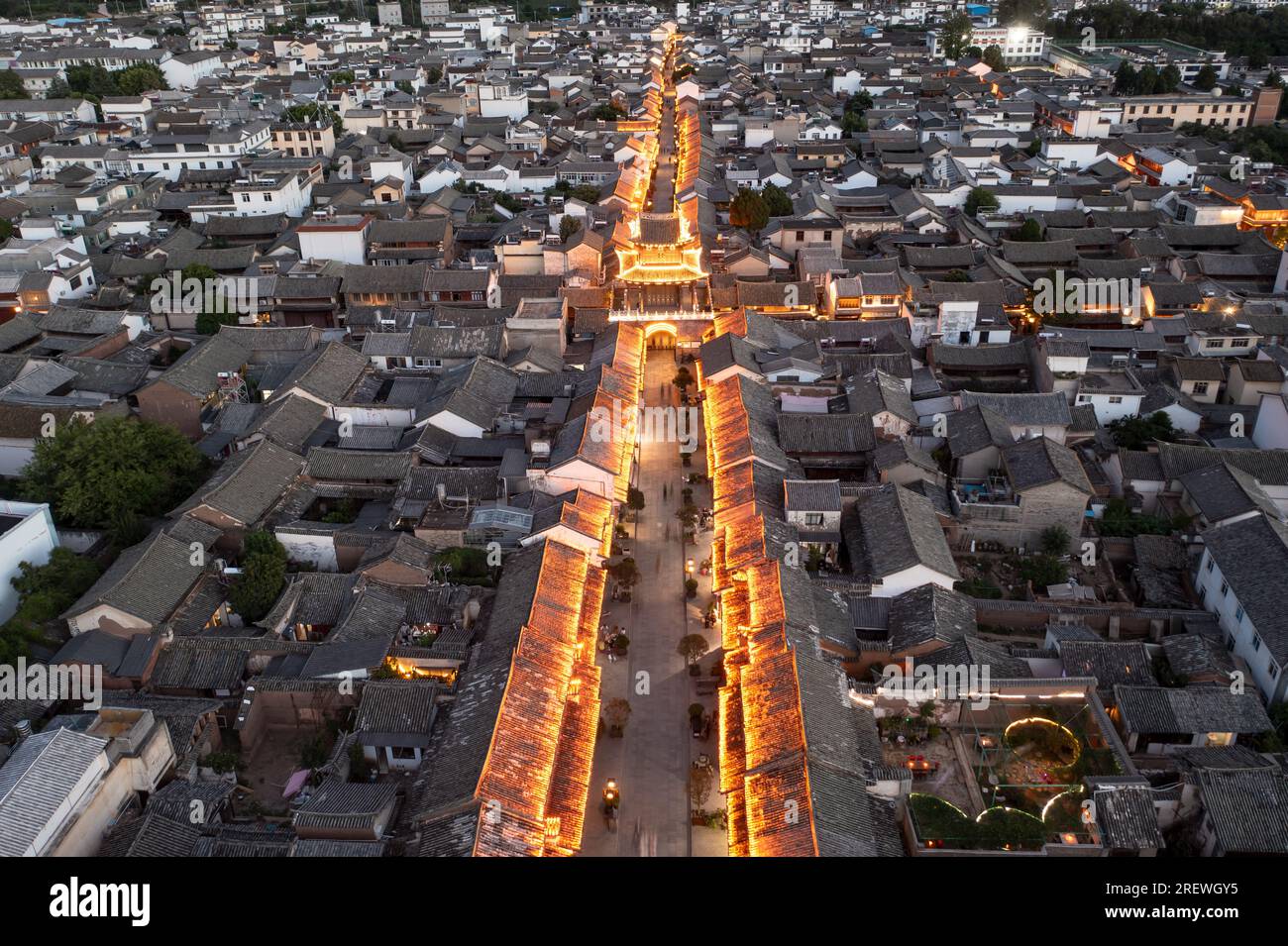 Buildings and landscapes. Photo in Weishan, Yunnan, China Stock Photo ...