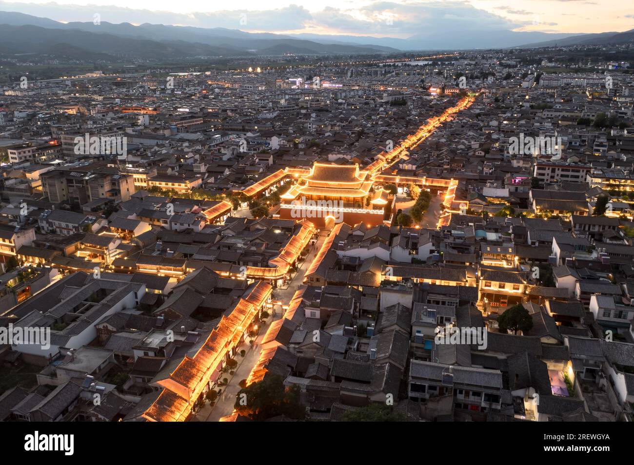 Buildings and landscapes. Photo in Weishan, Yunnan, China Stock Photo ...