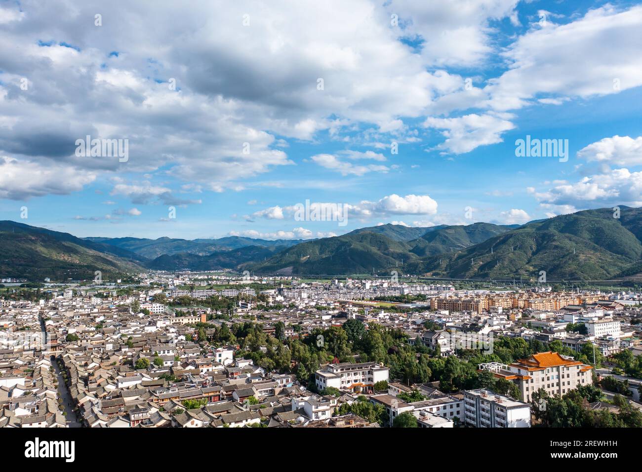 Buildings and landscapes. Photo in Weishan, Yunnan, China Stock Photo ...