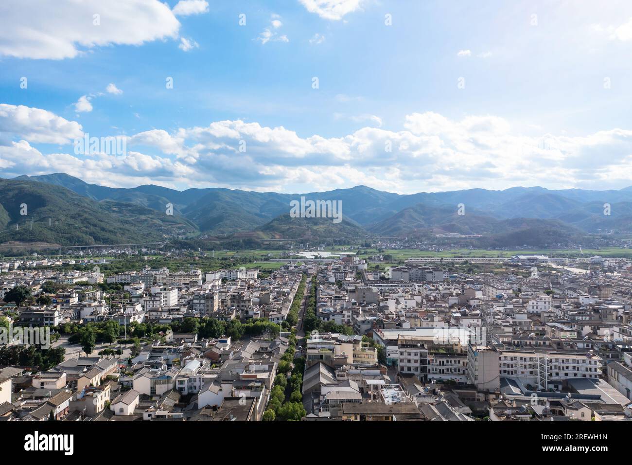 Buildings and landscapes. Photo in Weishan, Yunnan, China Stock Photo ...