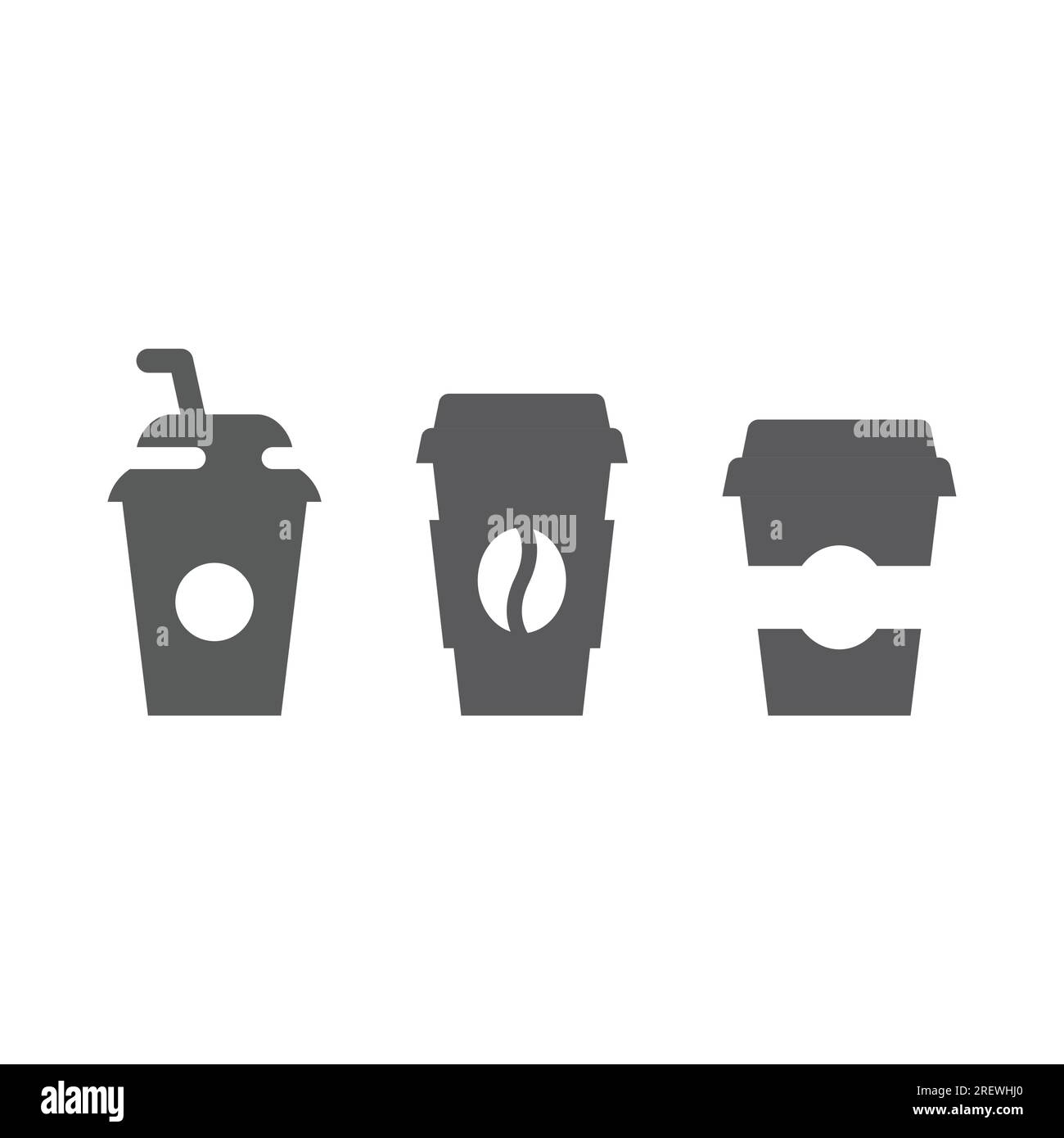 Coffee to go or soda vector icons. Paper americano or latte cup icon ...