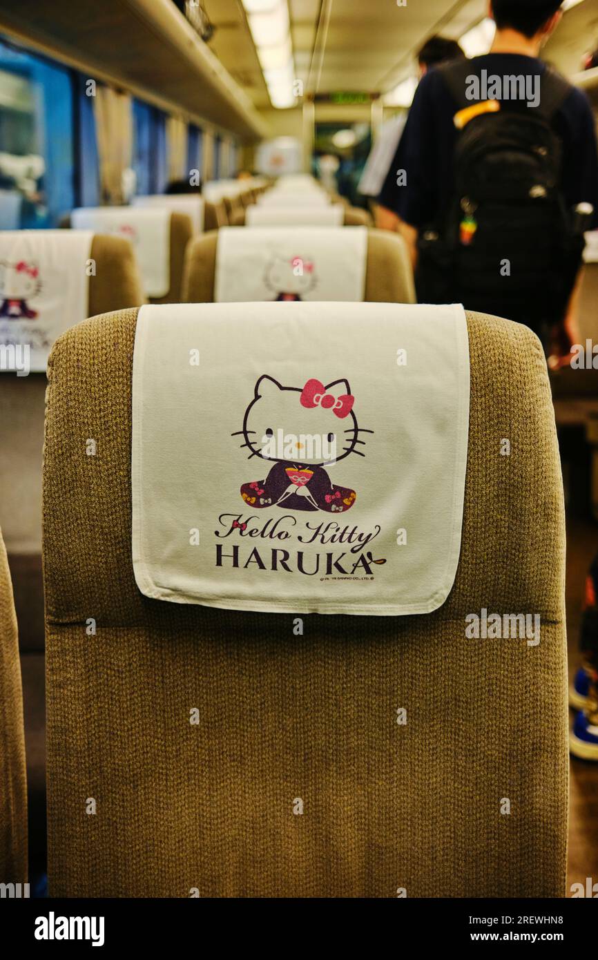 June 2023, Hello Kitty decoration inside the Haruka (spring) train ...