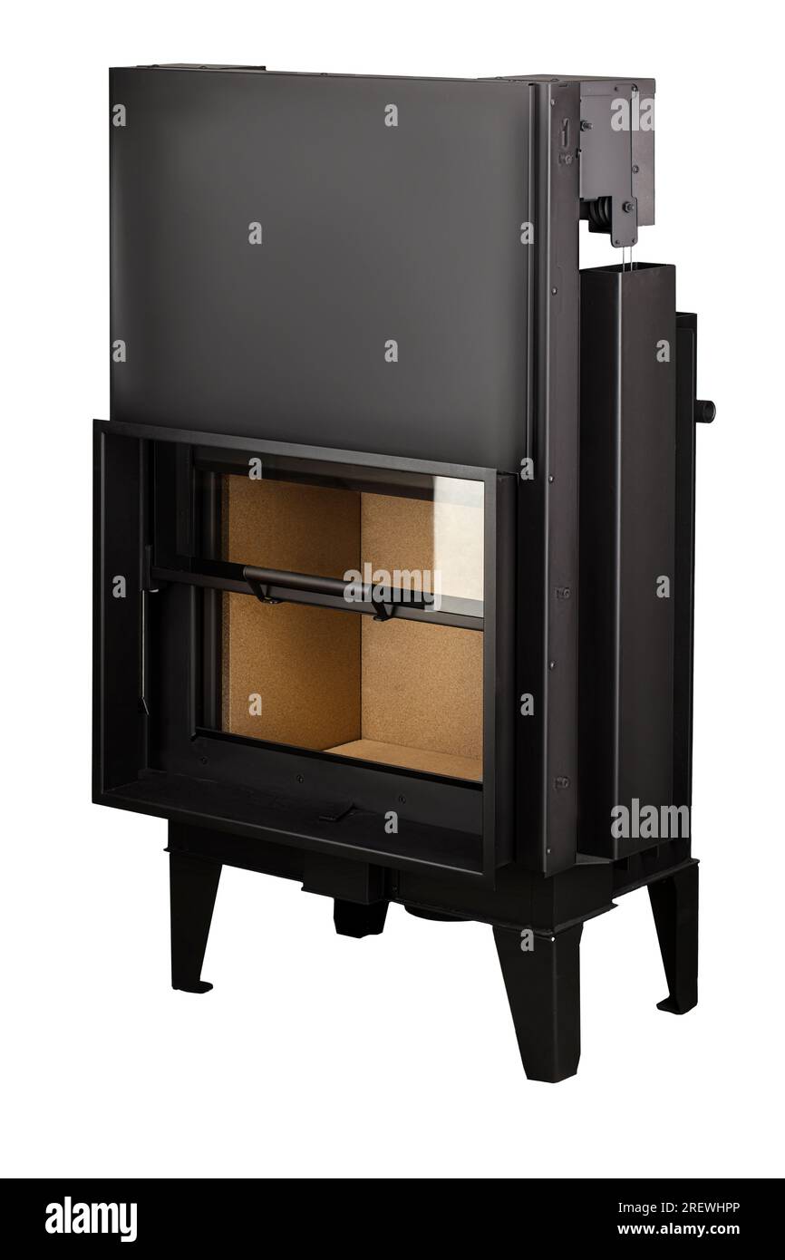 Modern fireplaces for heating from metal and heat-resistant glass ...