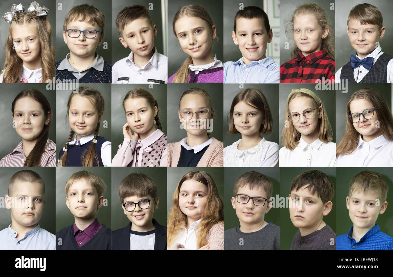 A collage of portraits of high school students Stock Photo - Alamy