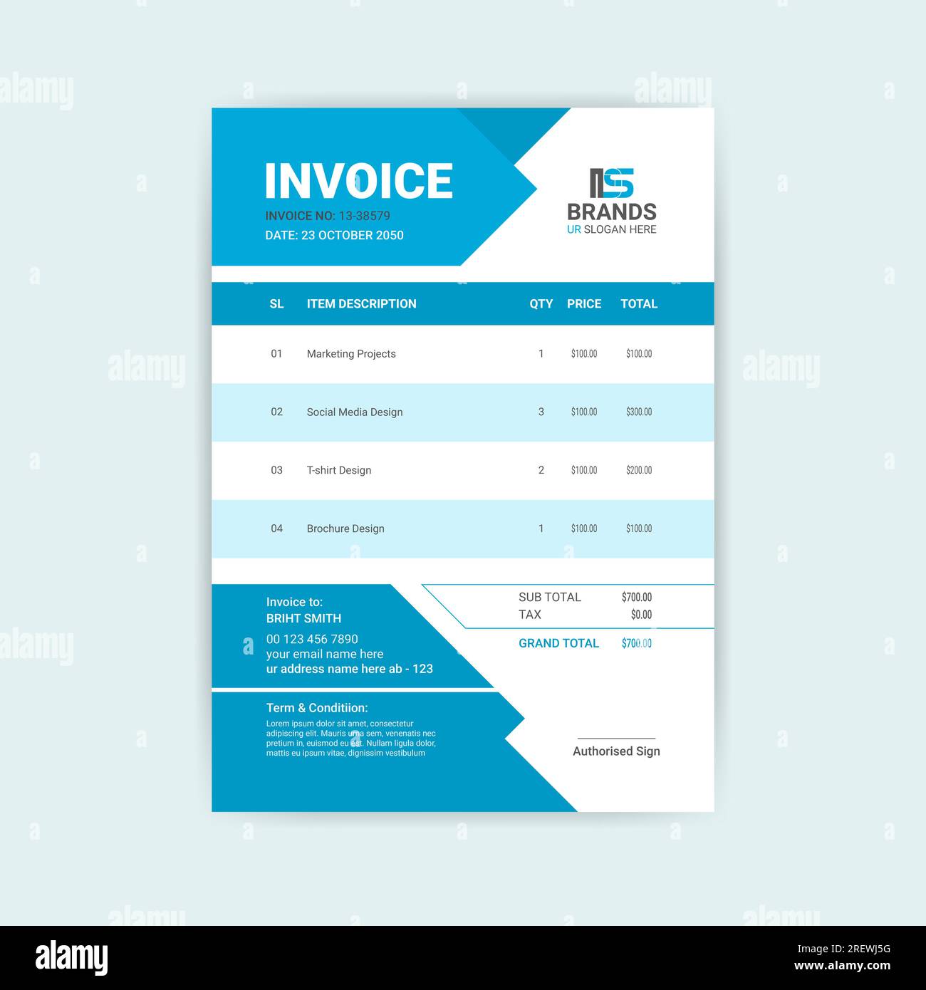 Minimalist invoice template hi-res stock photography and images - Alamy