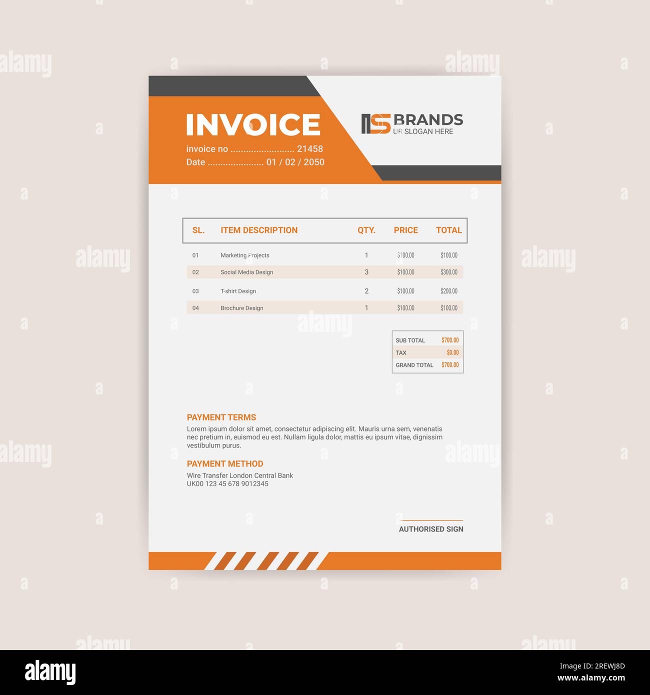 Simple minimalist invoice hi-res stock photography and images - Alamy