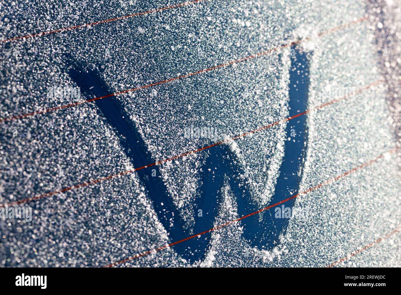 the letter w drawn from the beginning of the word winter on the car ...