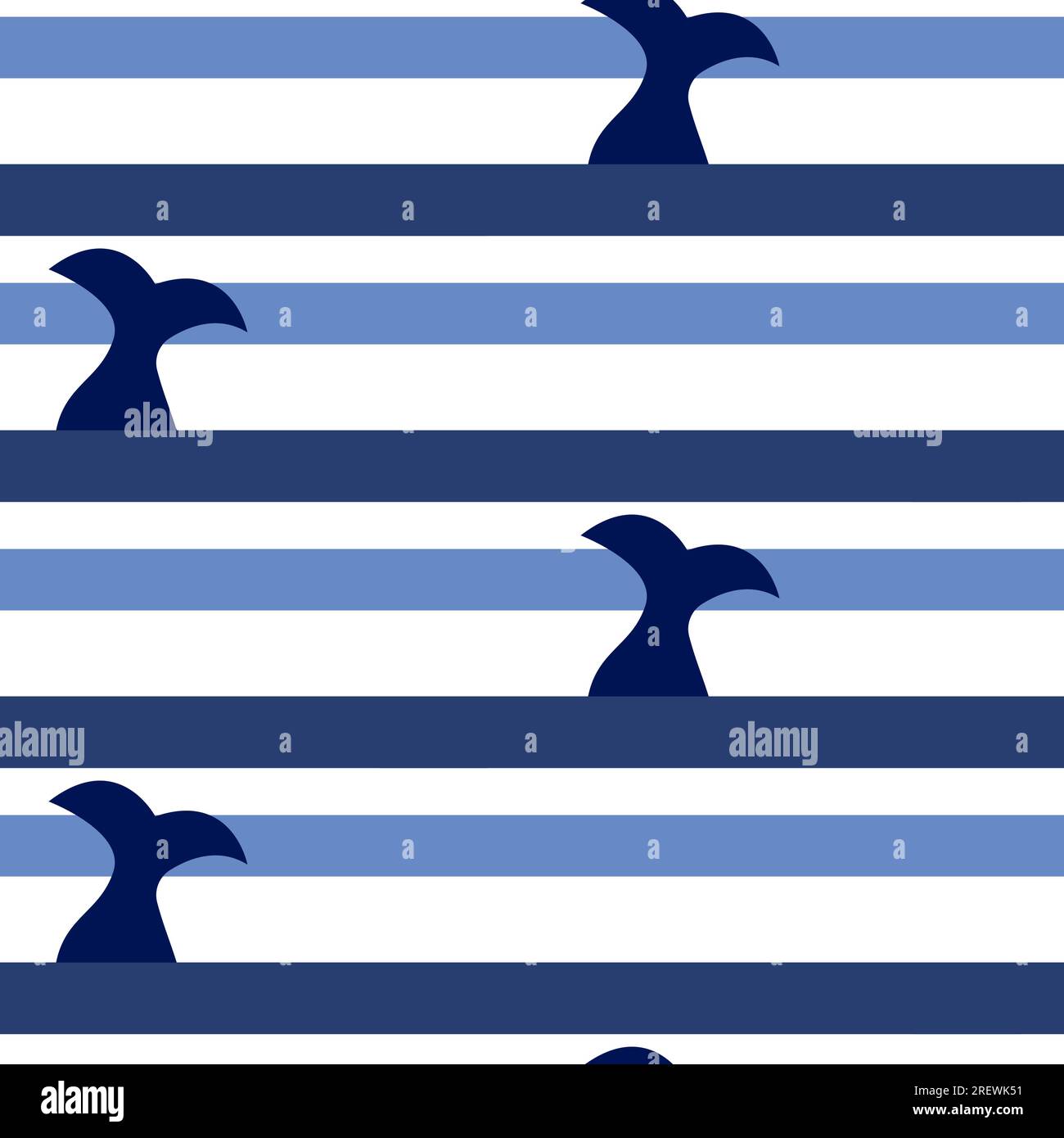 Whales in the ocean abstract stripes and lines seamless vector pattern ...