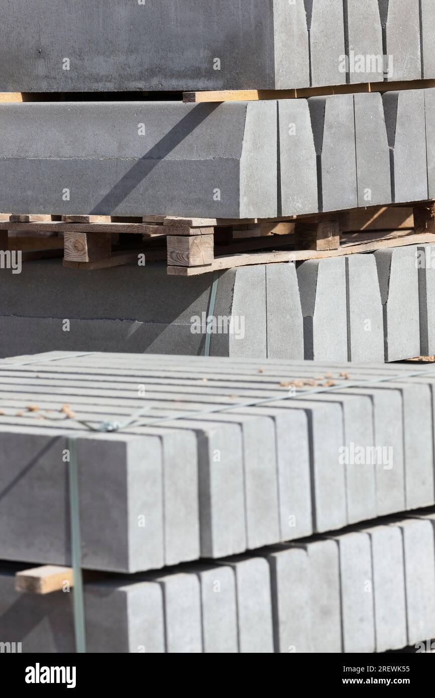 Packed and laid on wooden pallets new construction tiles for laying ...