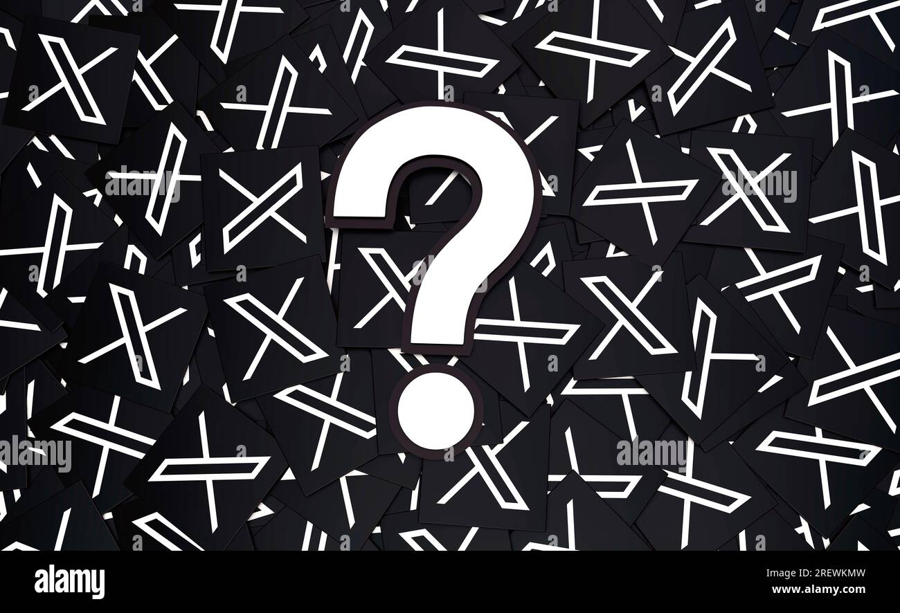 X app logo in front of Twitter blue bird symbol background. X is the ...