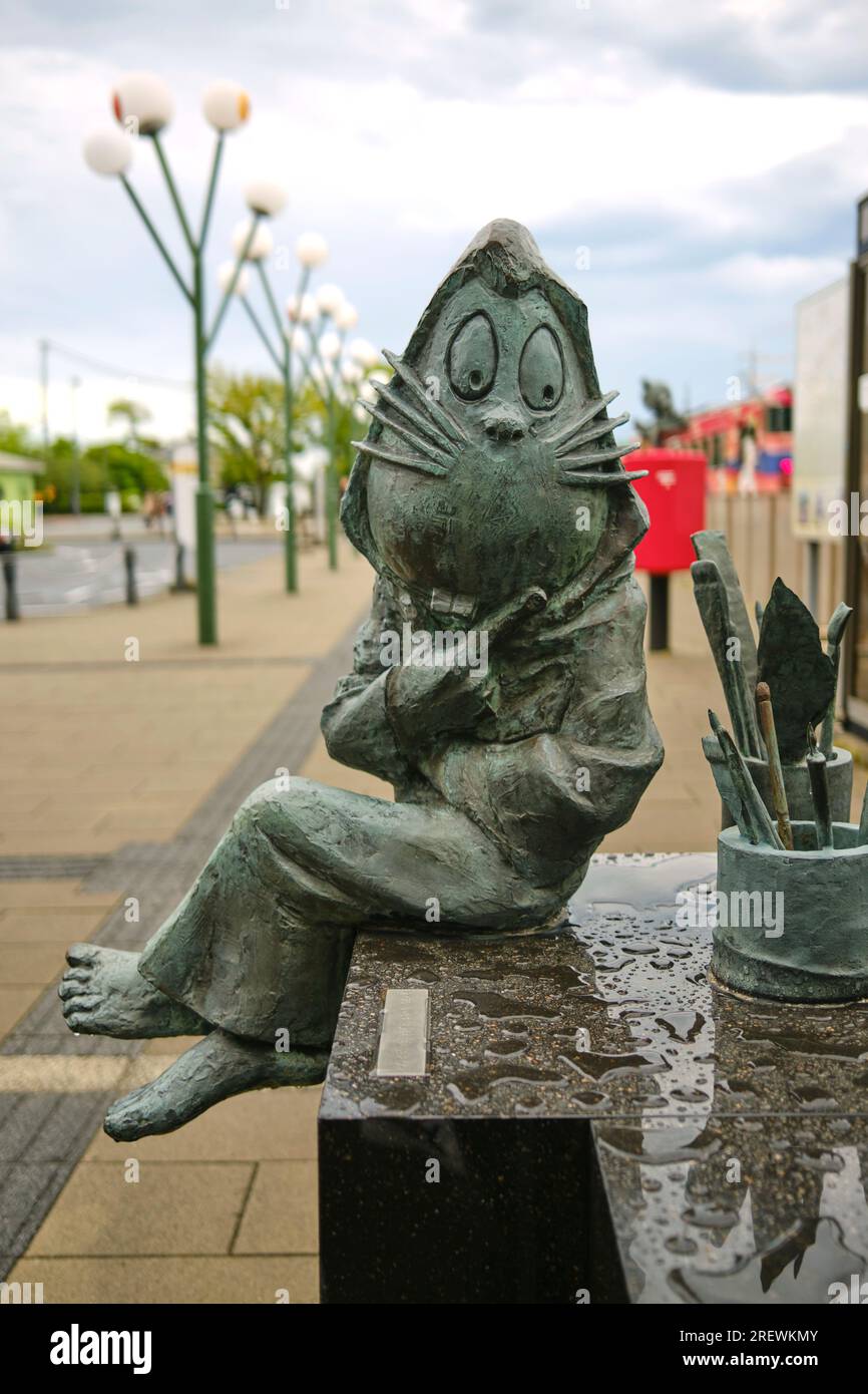 June 2023, Sakaiminato. Yokai (supernatural beings) statues from Mizuki ...