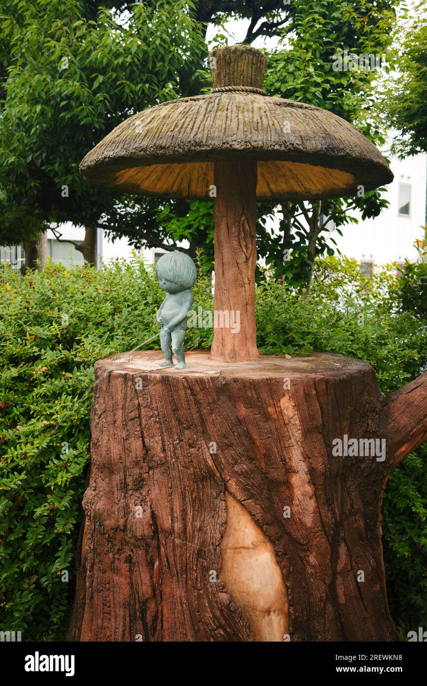 June 2023, Sakaiminato. Landmark along the Mizuki Shigeru Road, Kitaro ...