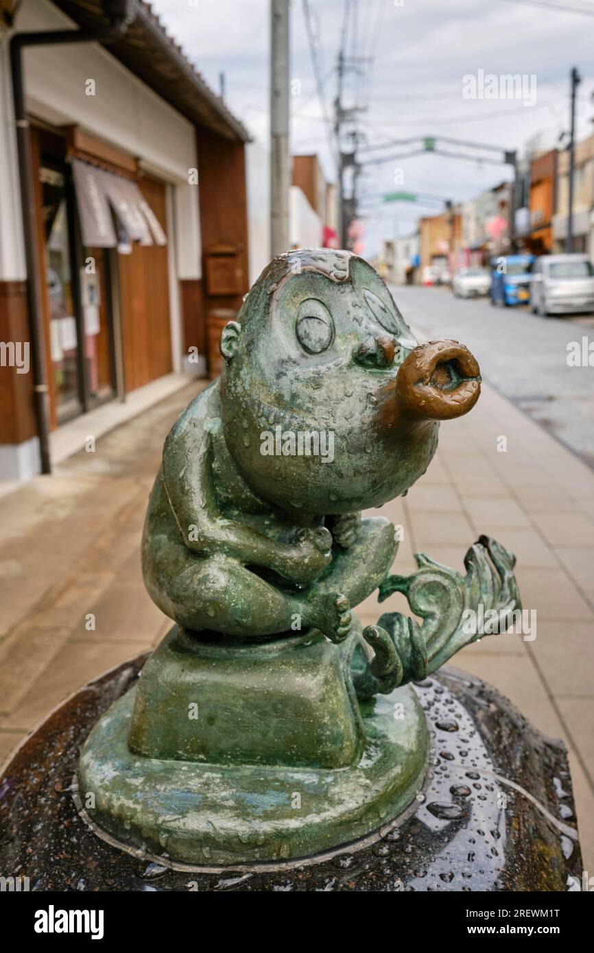 June 2023, Sakaiminato. Yokai (supernatural beings) statues from Mizuki ...