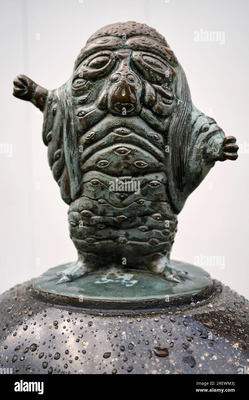 June 2023, Sakaiminato. Yokai (supernatural beings) statues from Mizuki ...