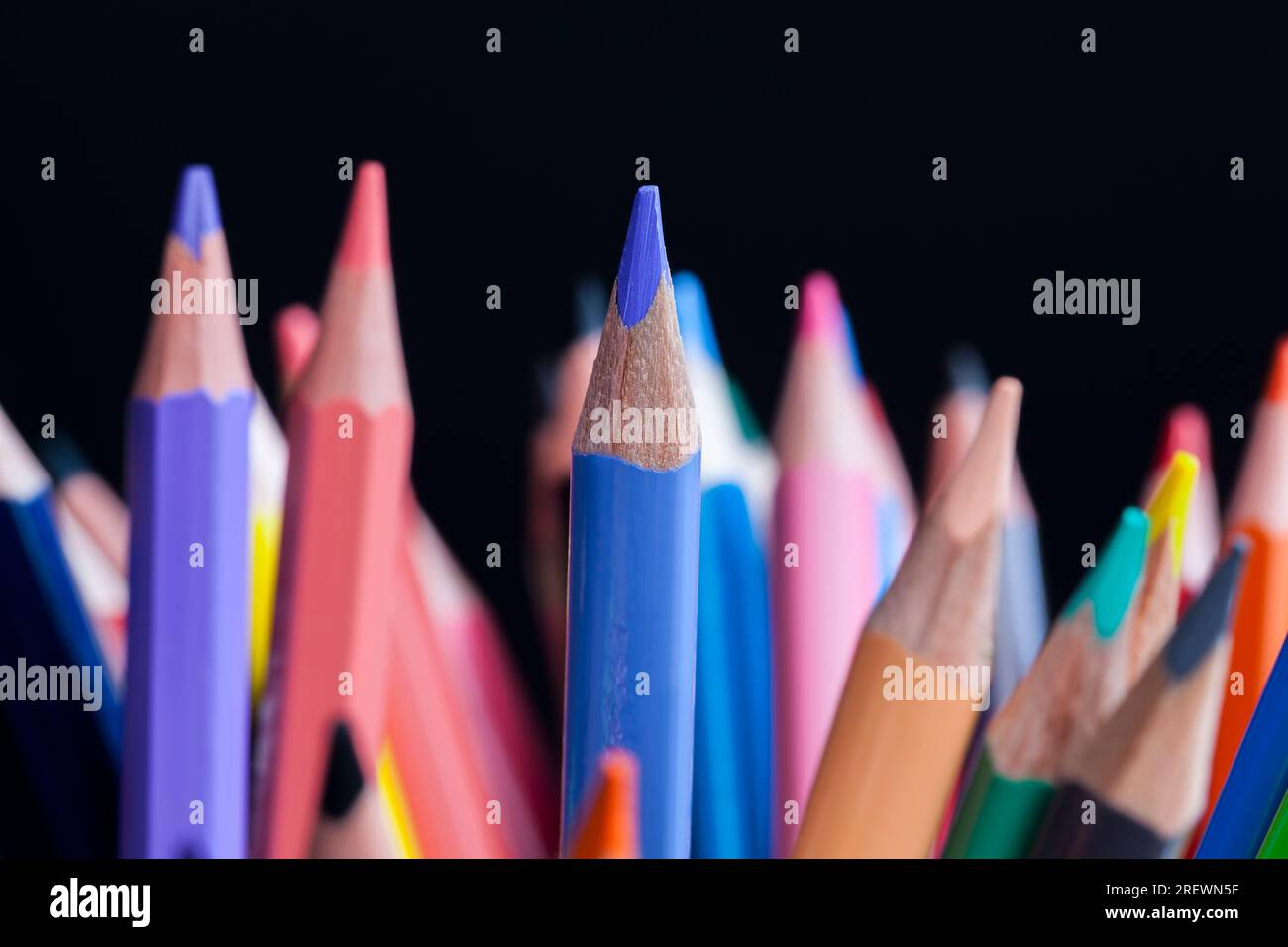 ordinary colored wooden pencil with soft lead of different colors for ...