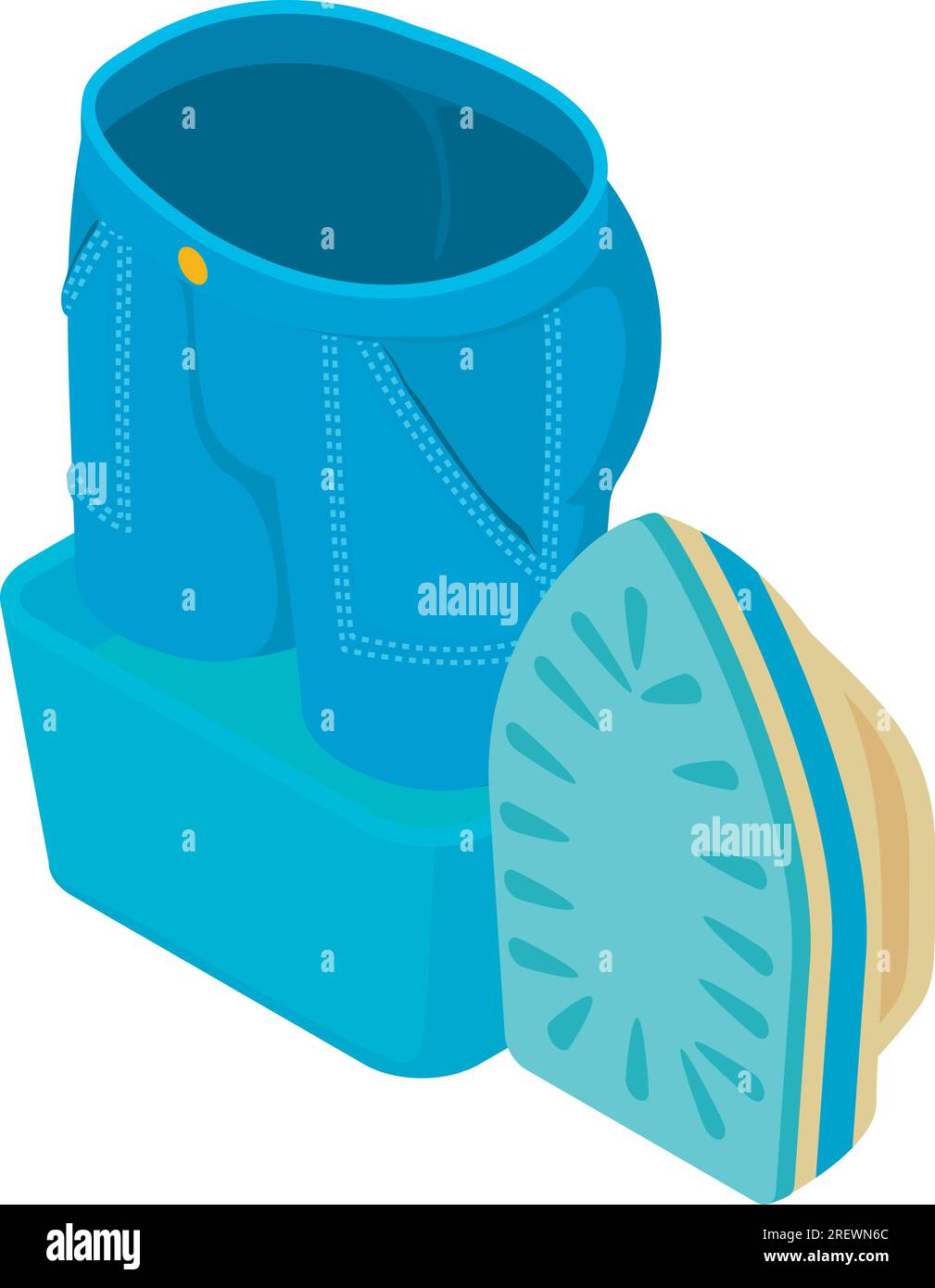 Clothes Ironing Icon Isometric Vector Blue Clean Jeans And Modern