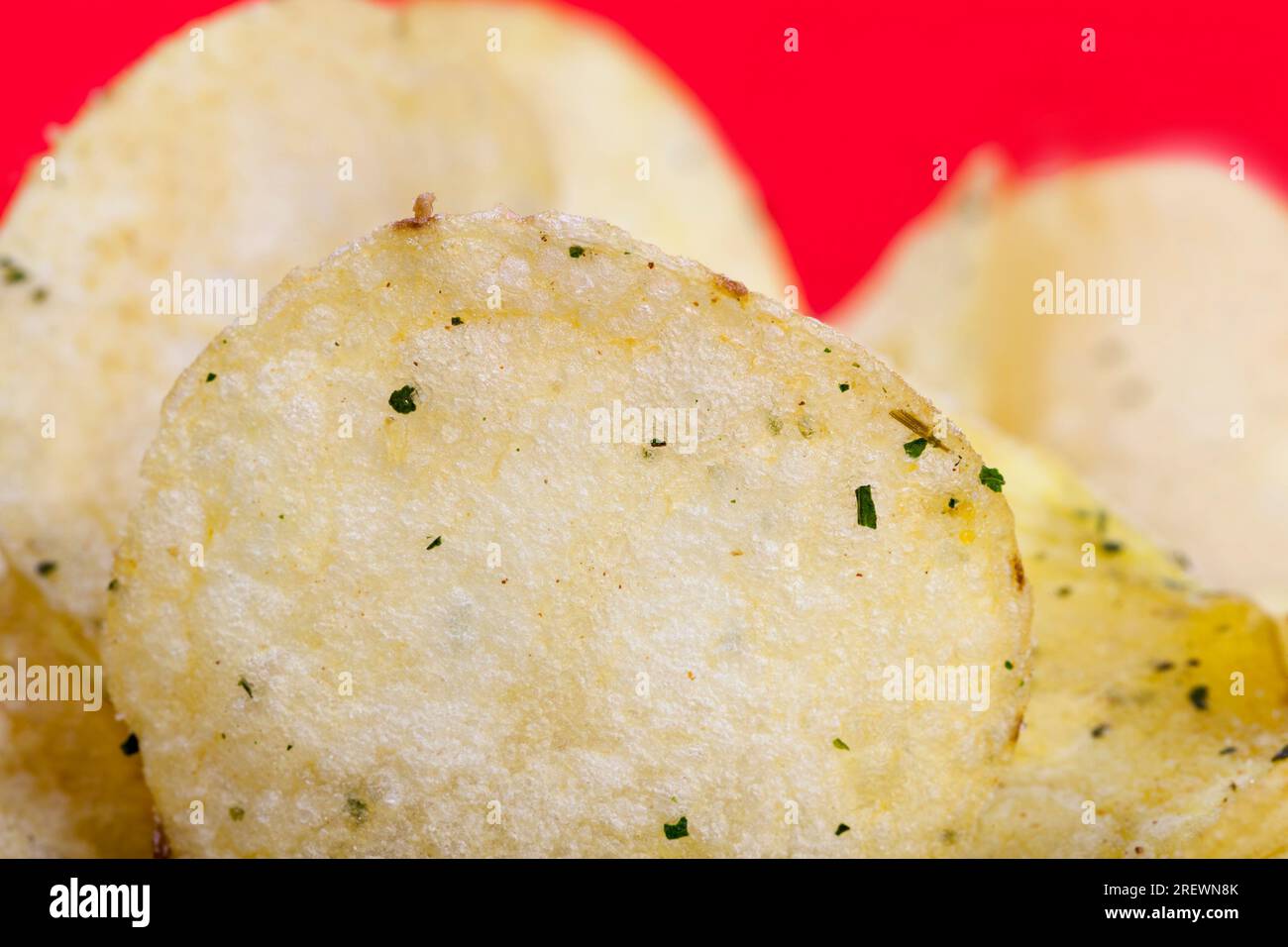 potato chips with salt and spices added to enhance the taste, crispy ...