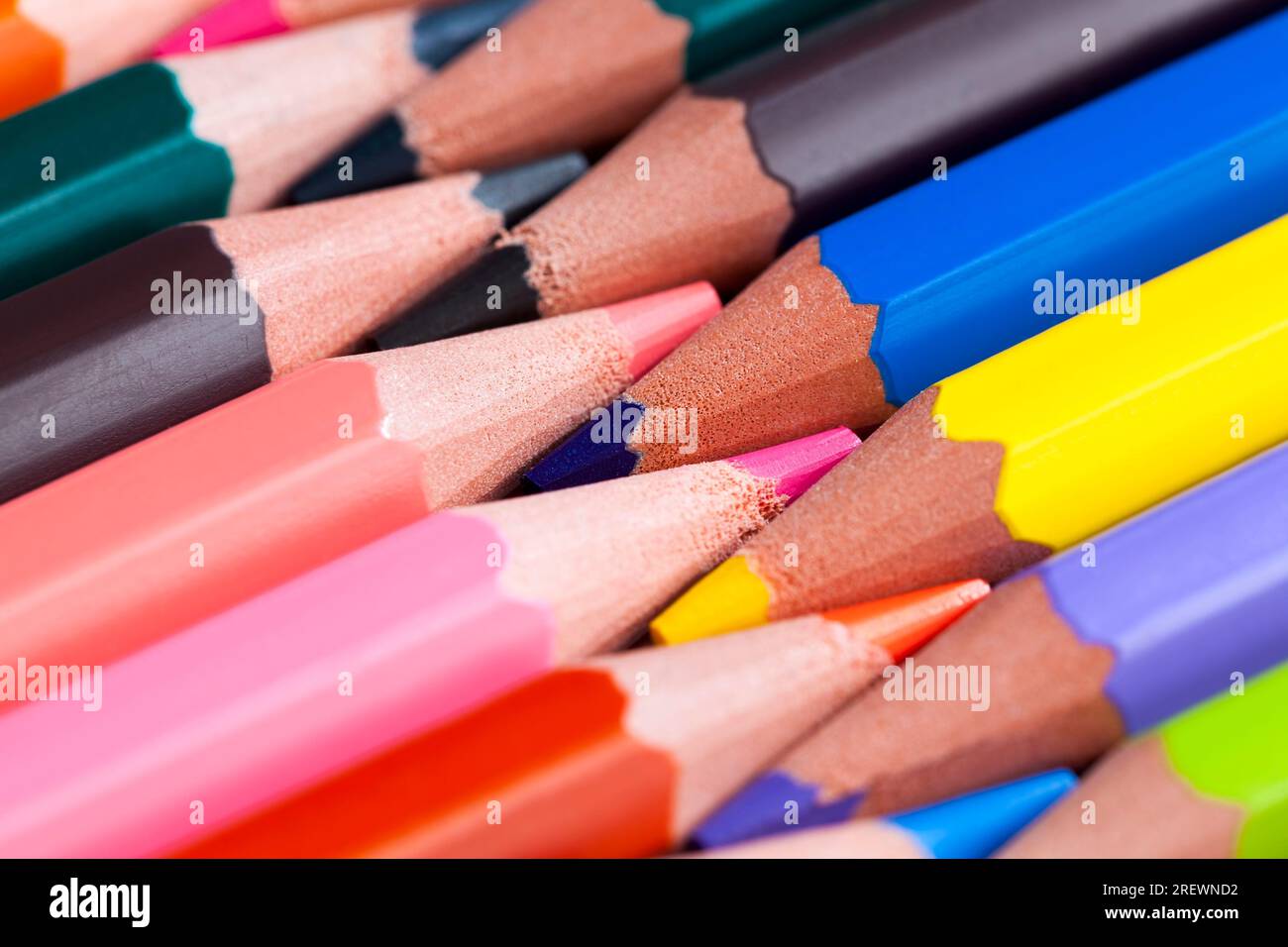 ordinary colored wooden pencil with soft lead of different colors for ...