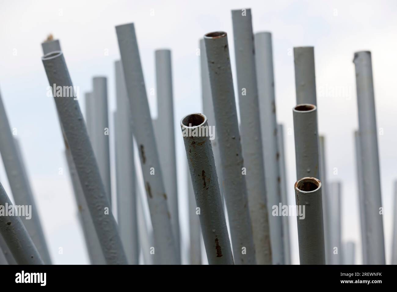 iron metal pipes for fixing flags during the celebration ...