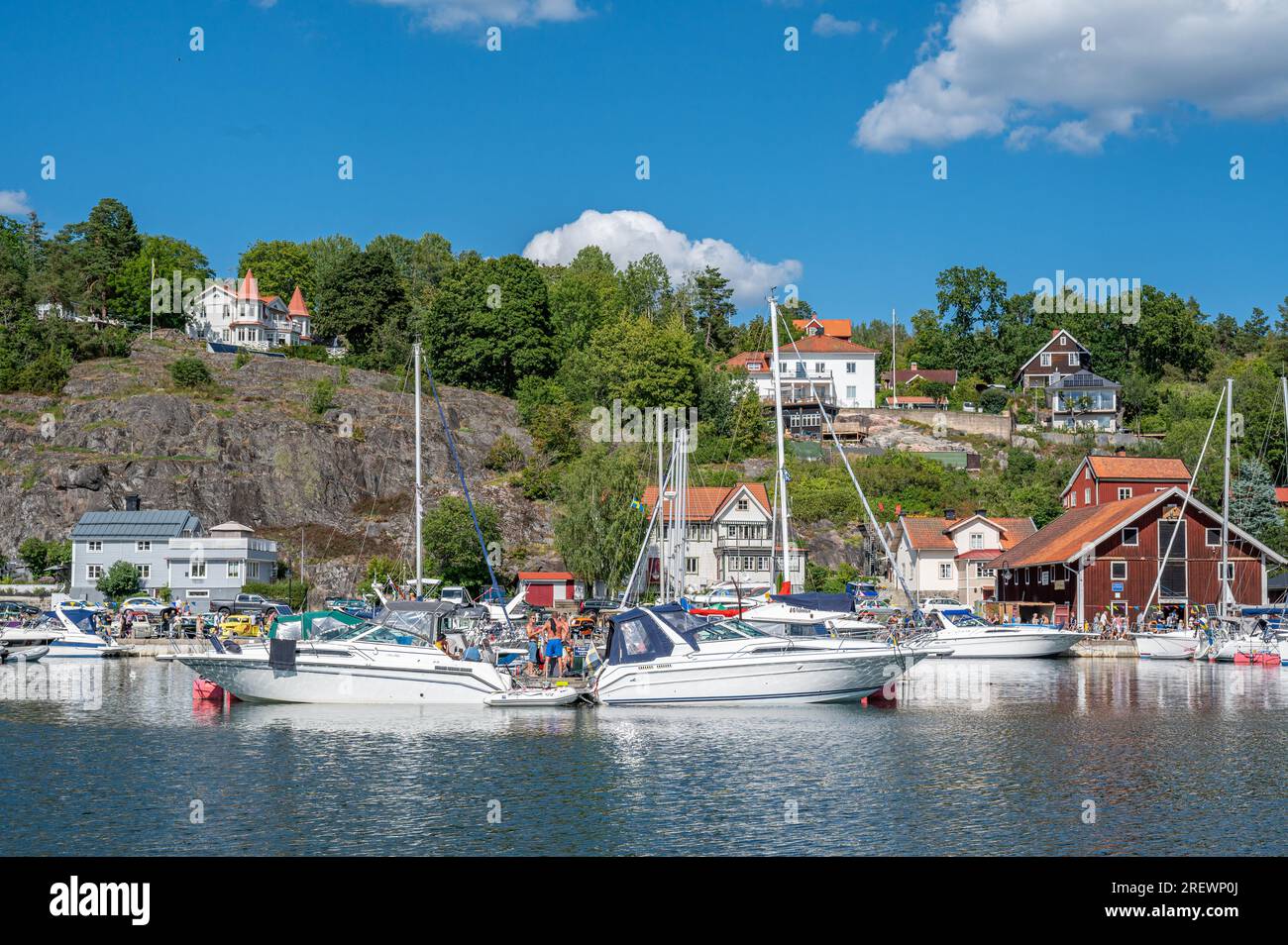 Swedish coastal Baltic sea town Valdemarsvik during the Classic ...