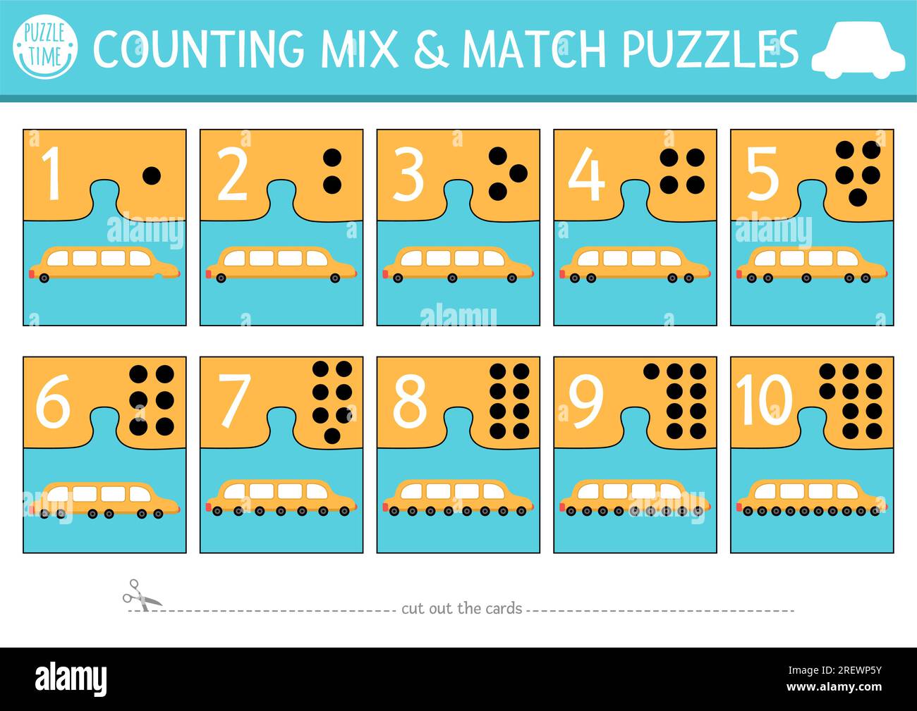 Vector transportation mix and match puzzle with cute limousine and ...