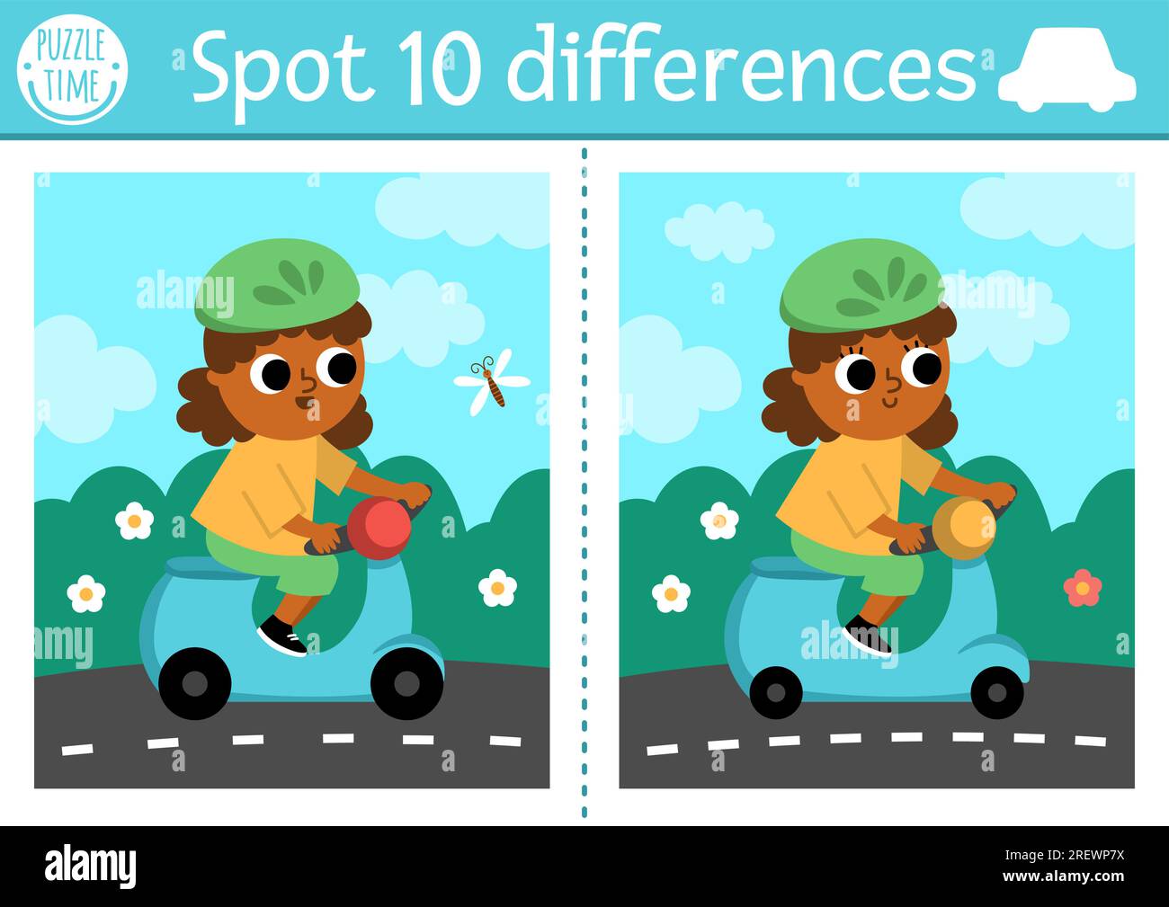 Find differences game for children. Transportation educational activity ...