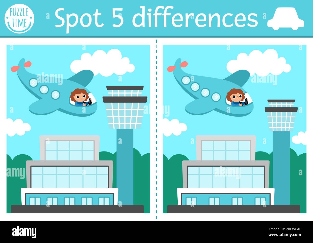 Find differences game for children. Transportation educational activity ...