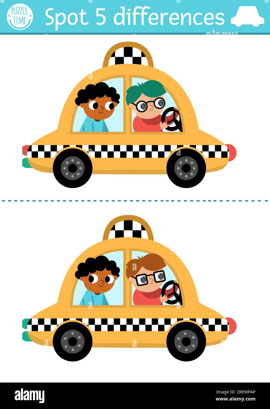 Find differences game for children. Transportation educational activity ...