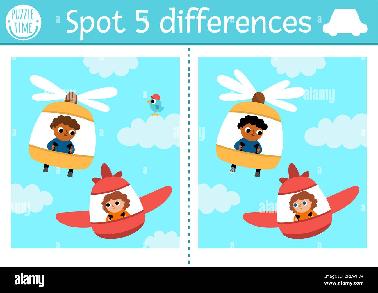 Find differences game for children. Transportation educational activity ...