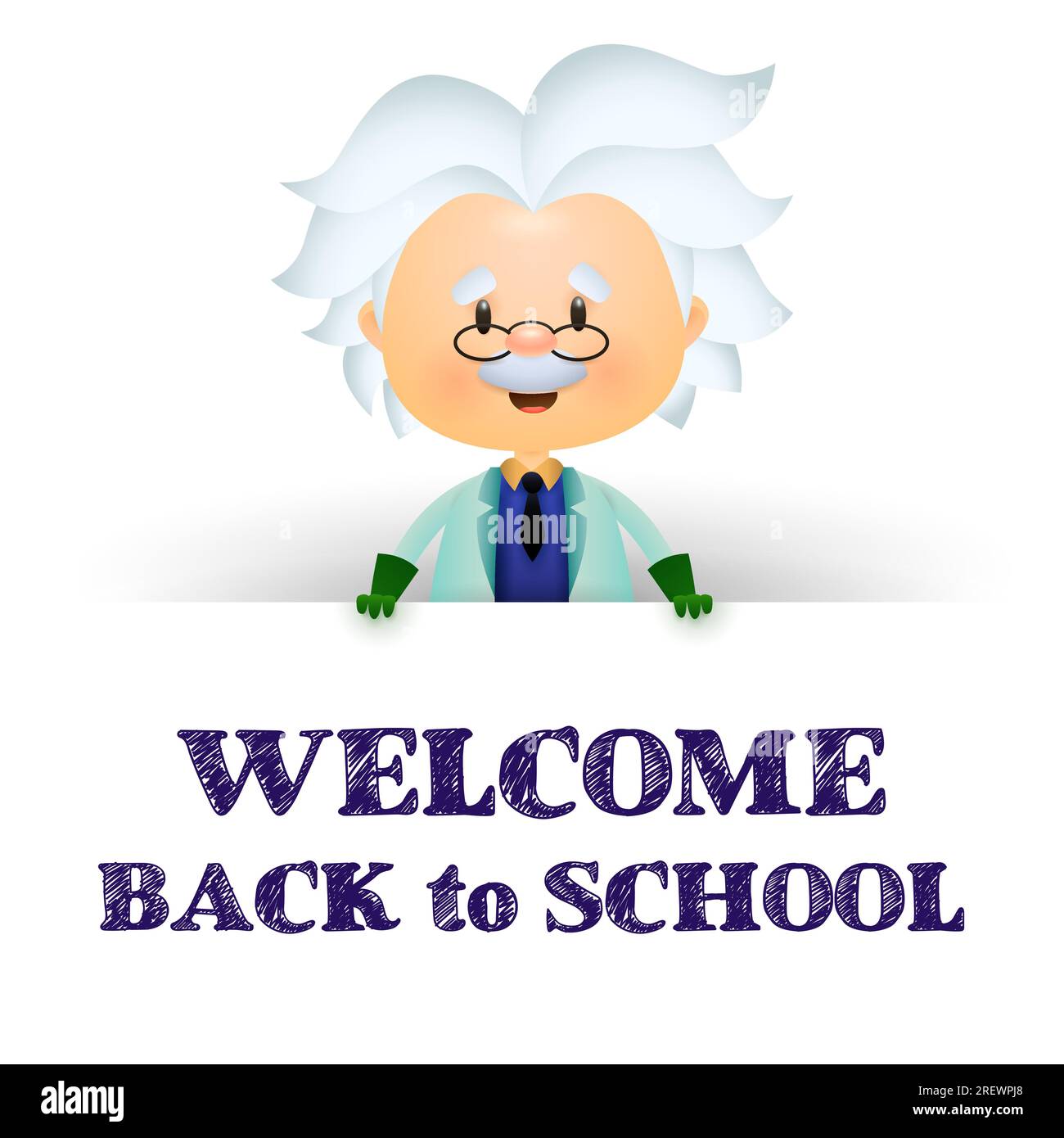 Welcome back to school poster design. Cartoon professor Stock Vector ...