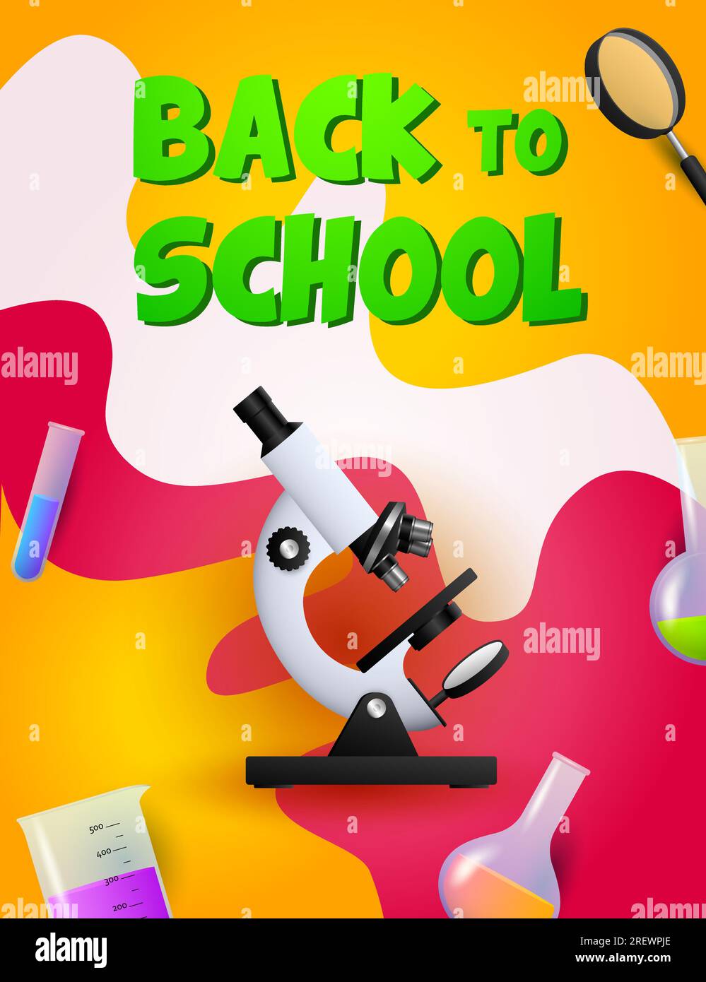 Back to school poster design. Microscope Stock Vector Image & Art - Alamy