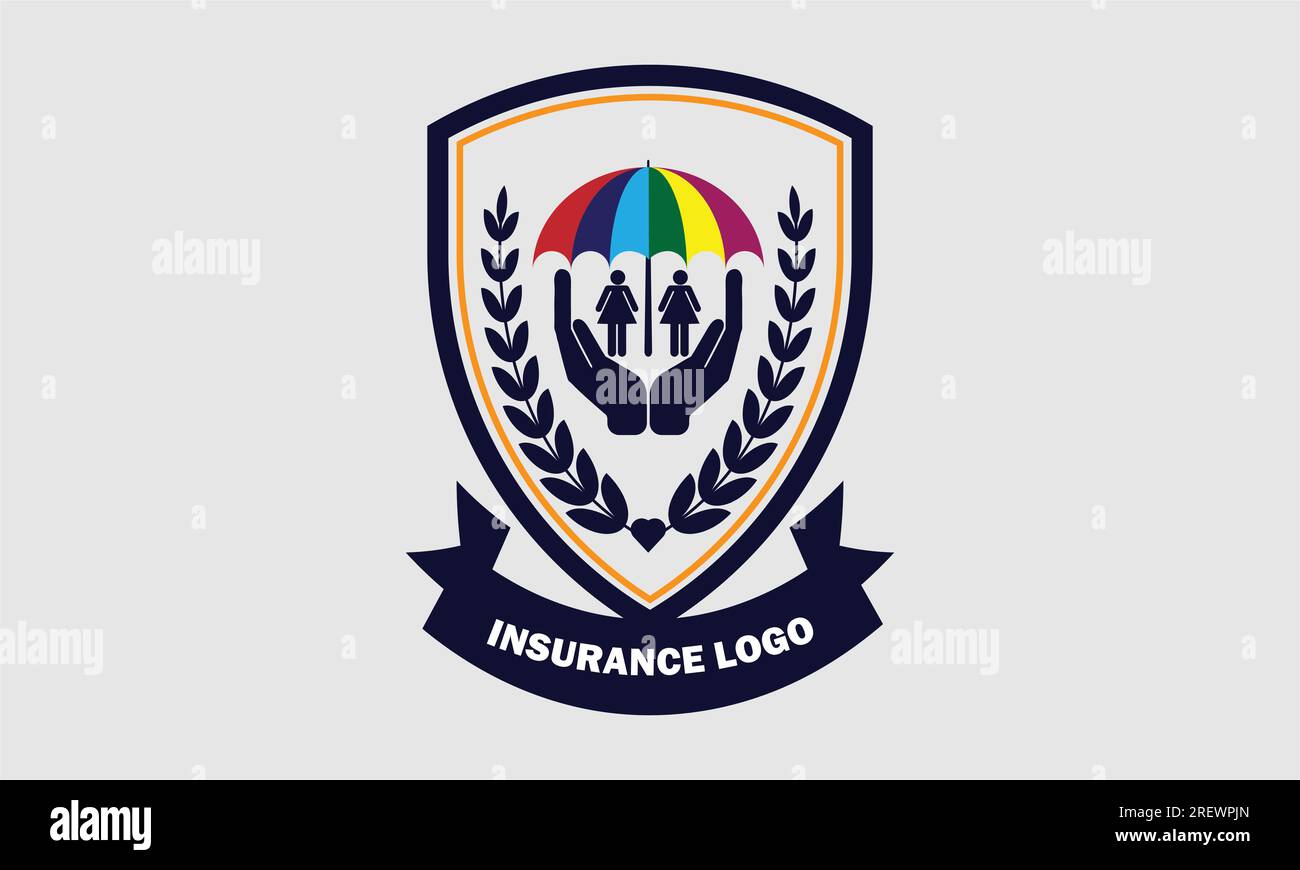 Family Insurance Logo concept. Vector illustration of a shield with a ...