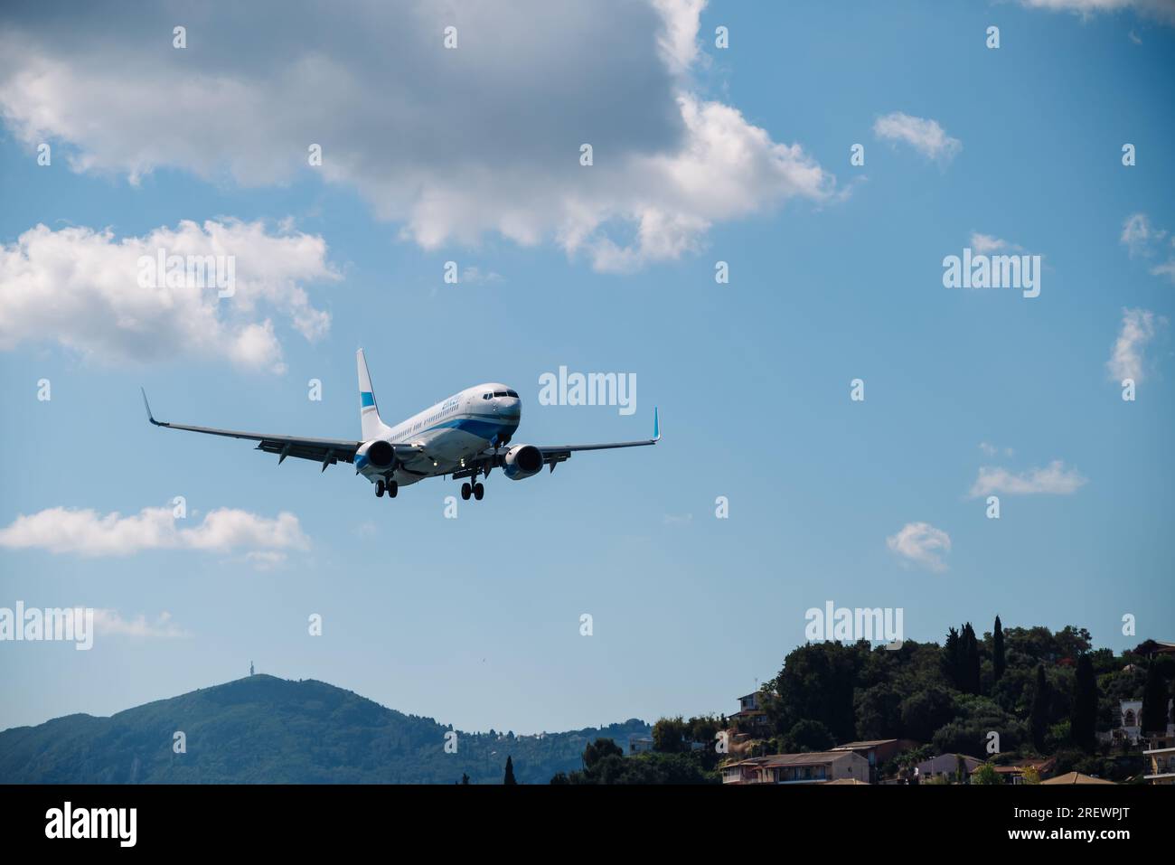 Kerkyra, Greece - 09 24 2022: Enter air landing at Corfu runway ...