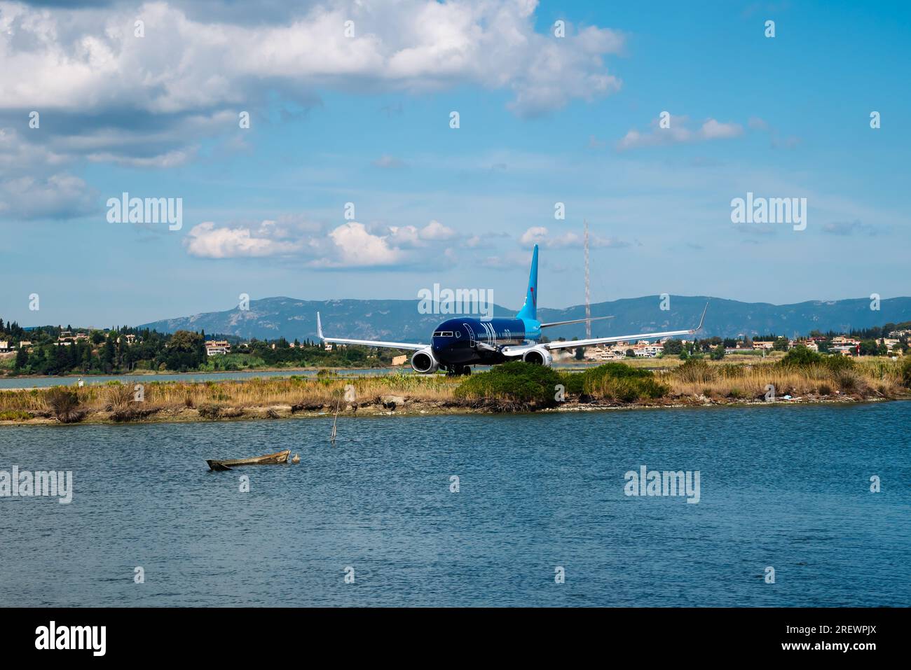 Kerkyra, Greece - 09 24 2022: Corfu Airport, TUI Plane Prepares To Take ...