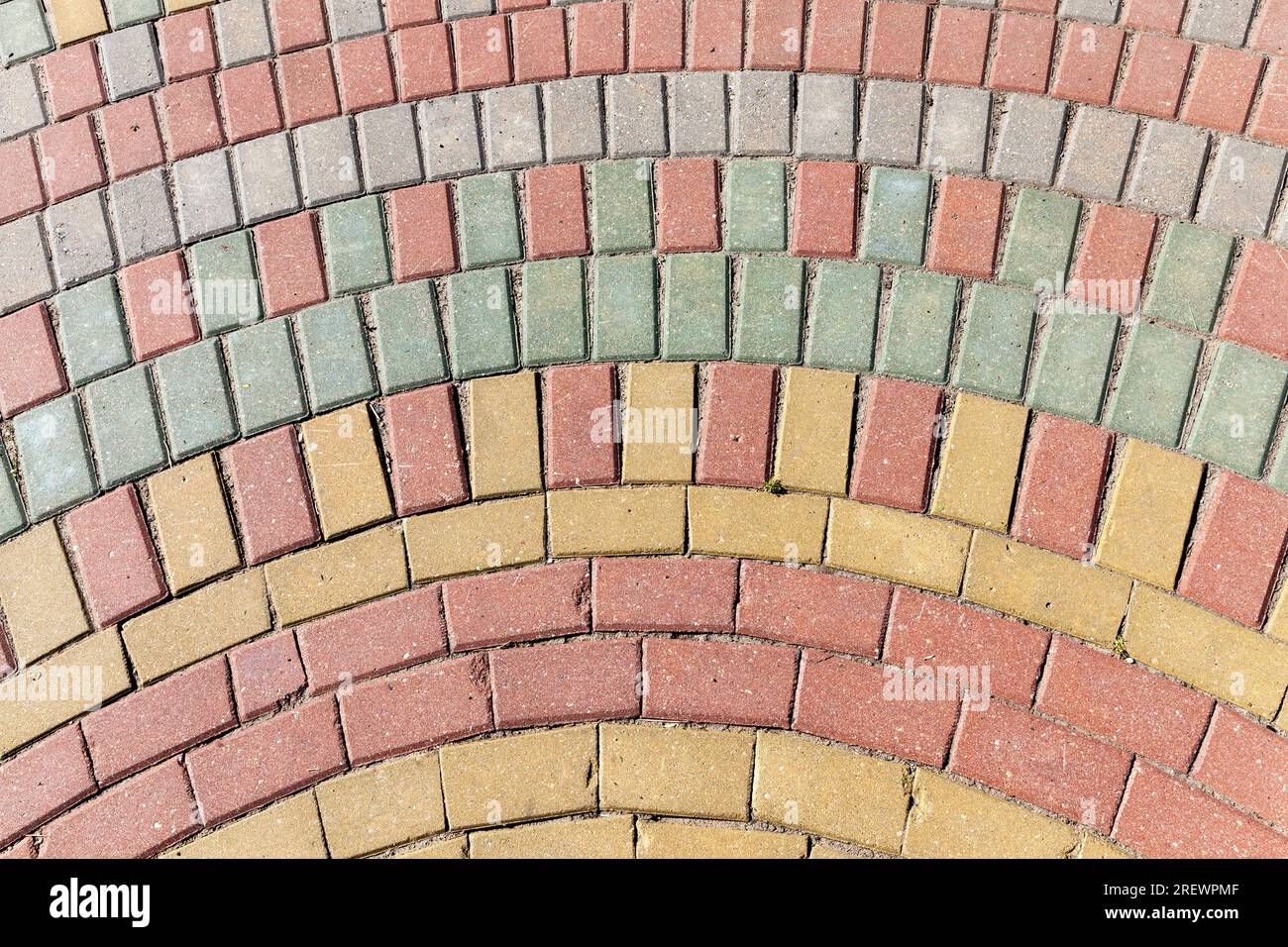 road or pavement made of stones tiles and cobblestones, part of a ...